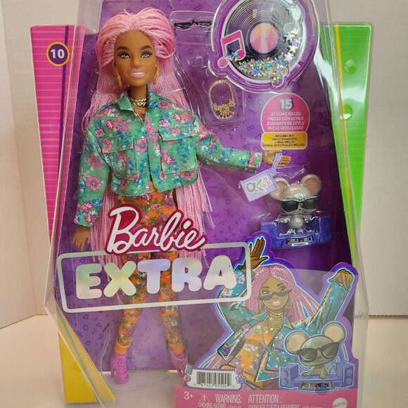 Barbie | Toys | Barbie Extra Doll Pink Braids Alec Floral Clothes Pet ...
